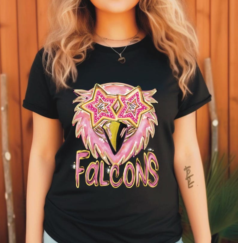 Pink Glitter Falcons Mascot PNG (digital Download) - Etsy
