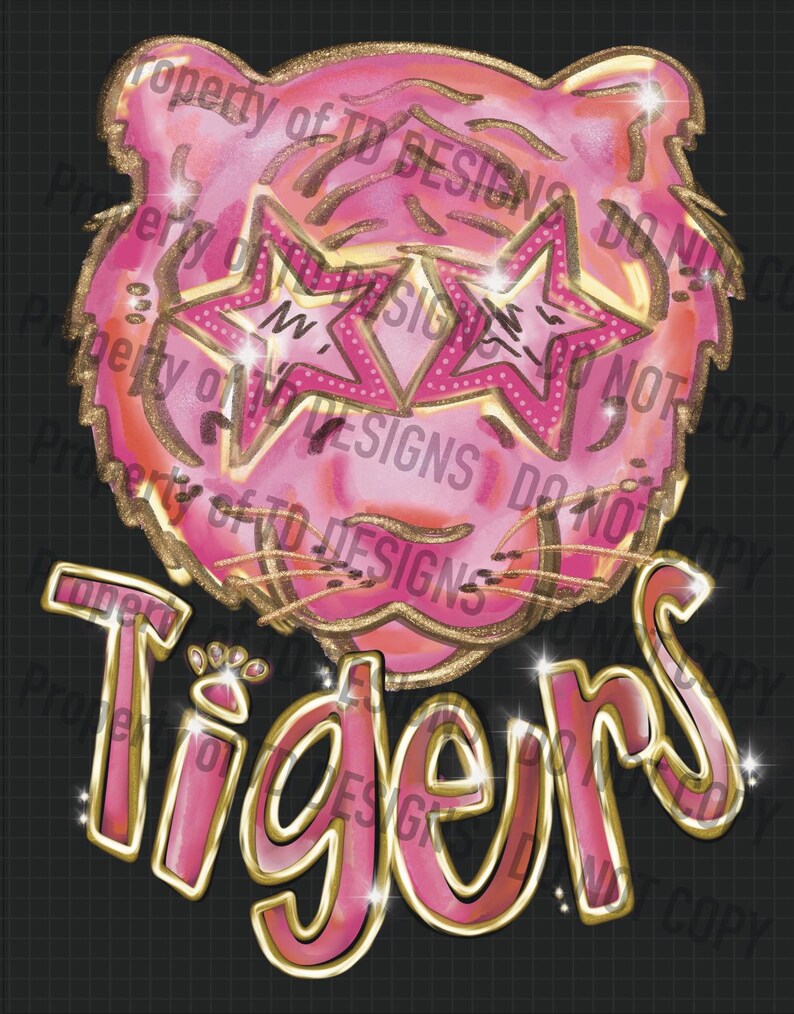 Pink Glitter Tigers Mascot PNG: Bougie Geaux Tigers (digital Download ...