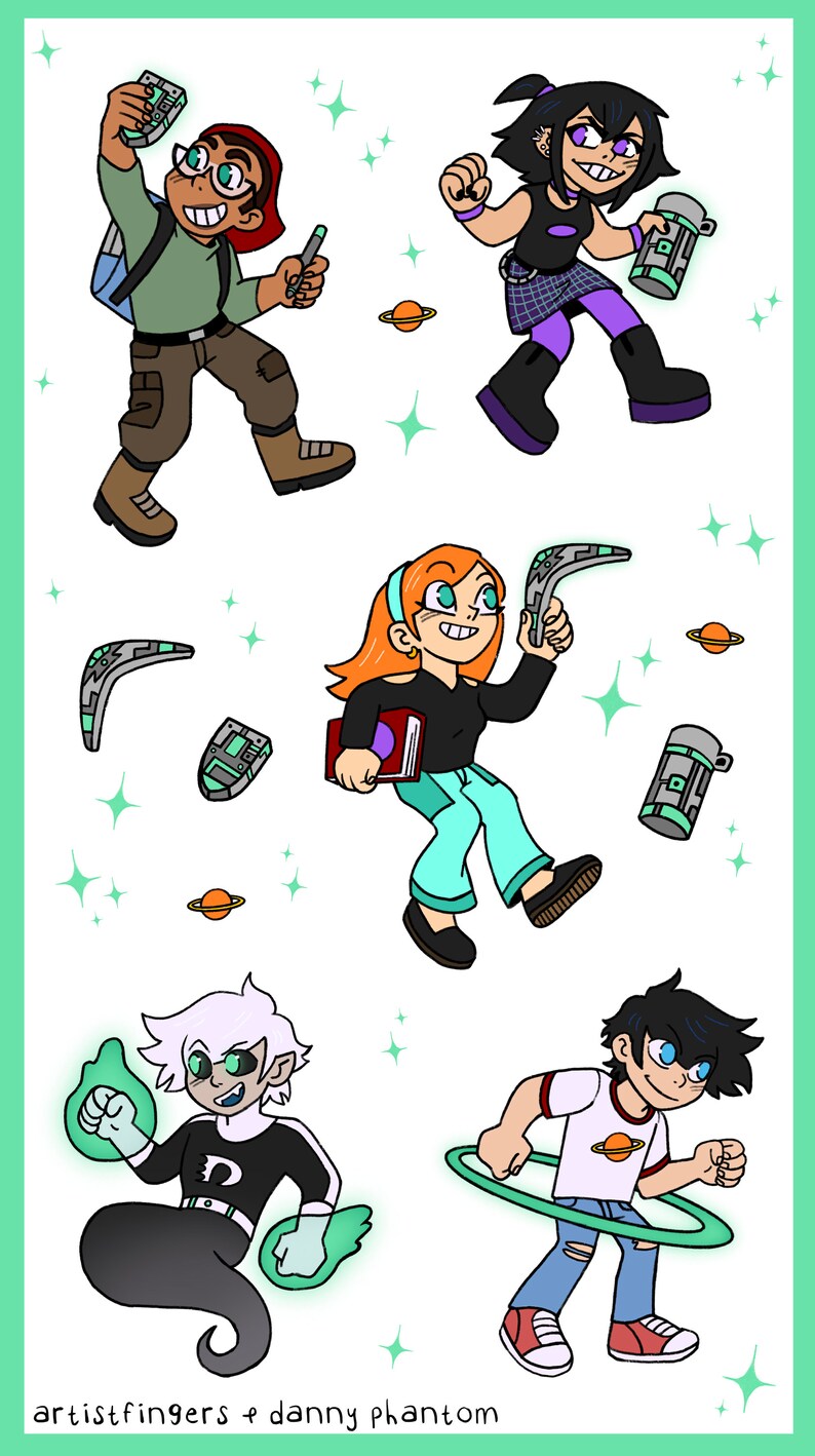 Vinyl Sticker Sheet - Danny Phantom Mini Stickers - Etsy
