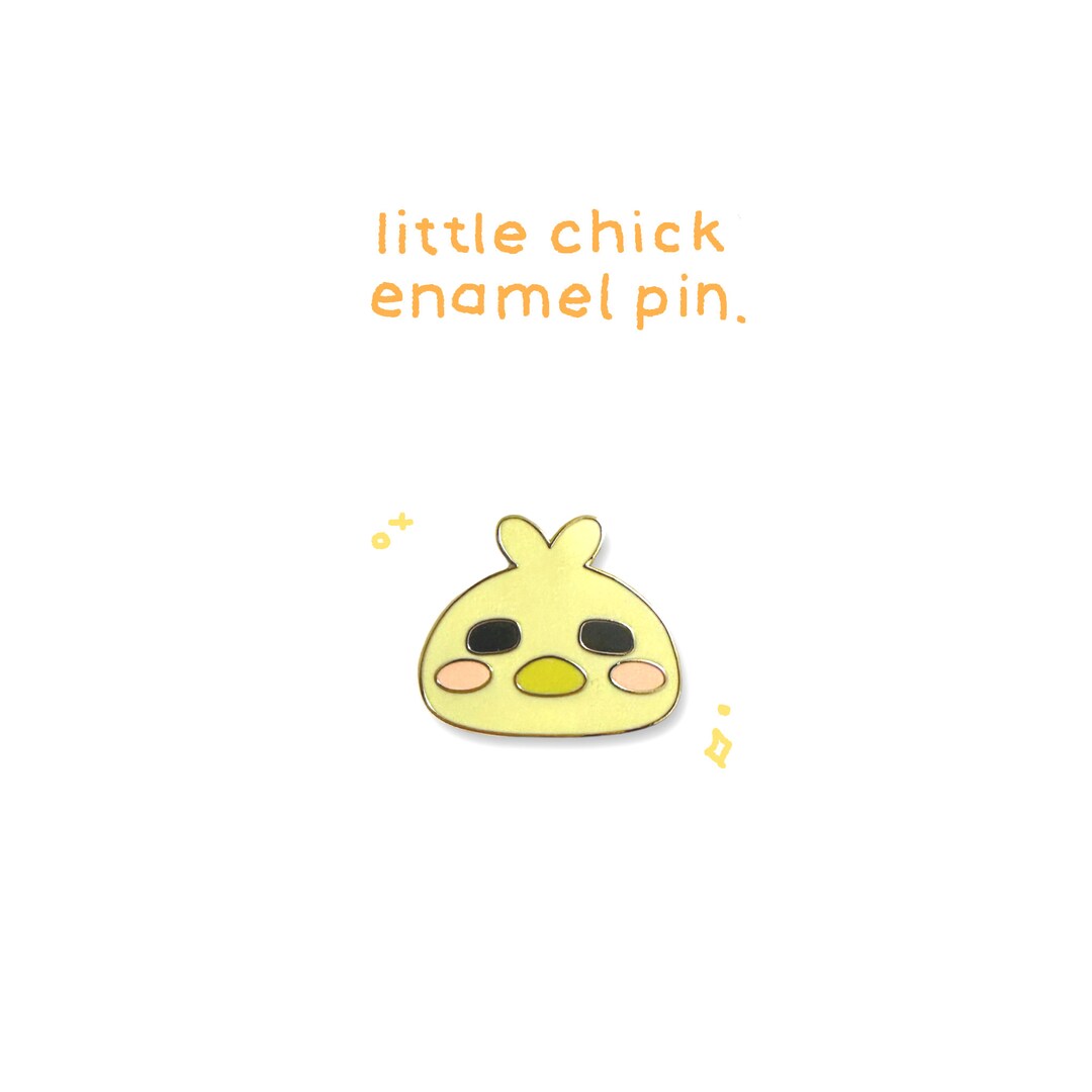 Little Chick Enamel Pin: Kawaii Gold Plated Hard Enamel (1.5") - Etsy