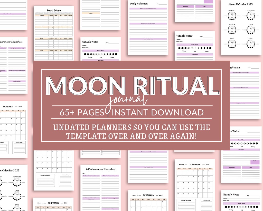 Digital Moon Ritual Journal Vertical New and Full Moon Ritual Law of ...