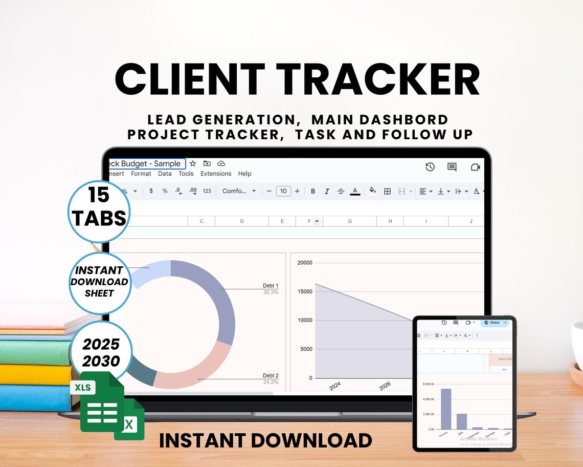 Client Tracker Google Sheets Template, Client Management Spreadsheet ...
