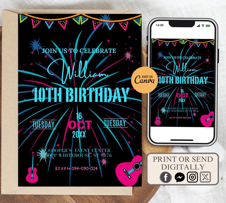 Coco Invitation Coco Birthday Invitation Fiesta Invitation Coco Party ...