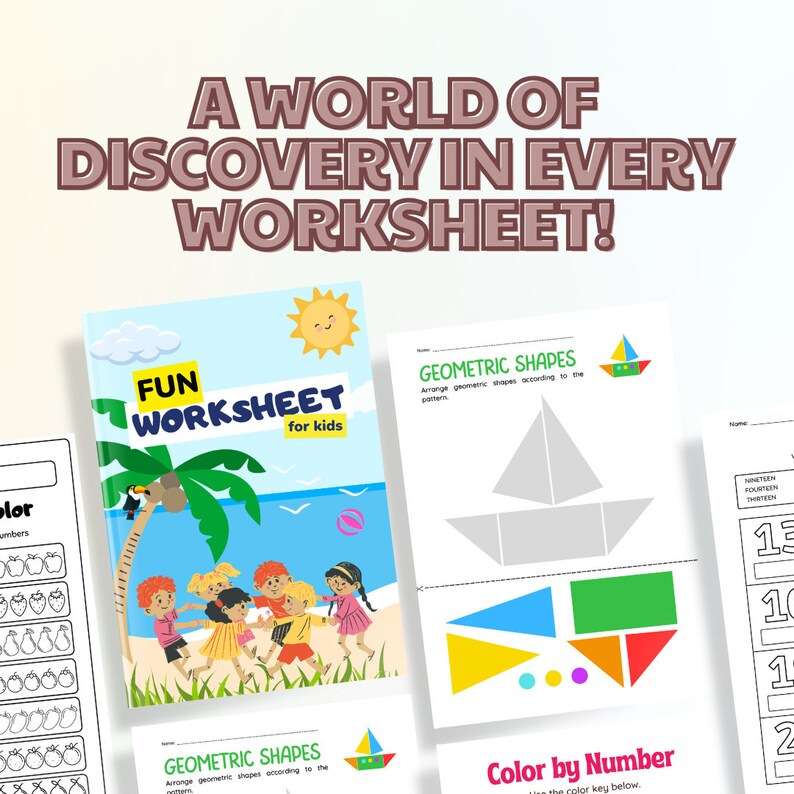 Fun & Educational Preschool Worksheet to Print, Colors, Shapes, Numbers ...