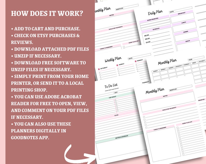 Work From Home Planner Office Organizer Daily Planner Productivity ...