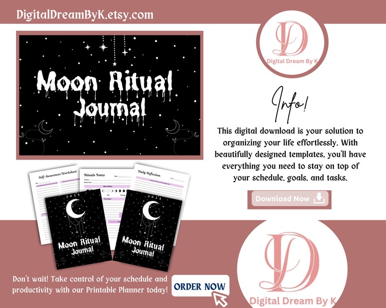 Digital Moon Ritual Journal Vertical New and Full Moon Ritual Law of ...