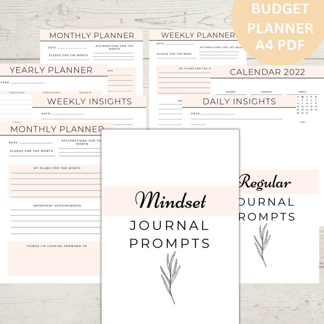 Mindfulness Printable Planner, the Mindfulness Journal, Self Care ...