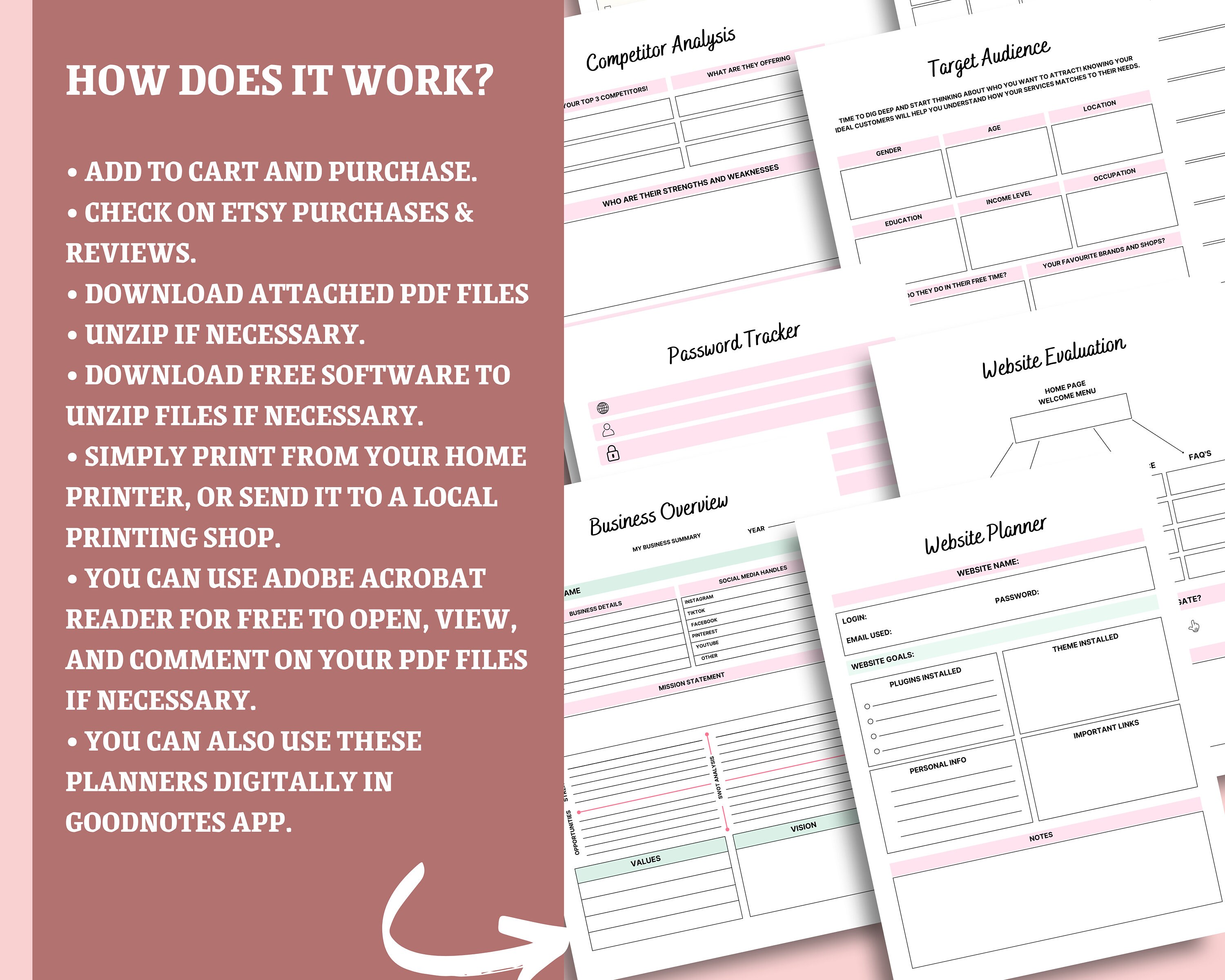 Website Planner Printable Website Journal Optimising Your Online ...