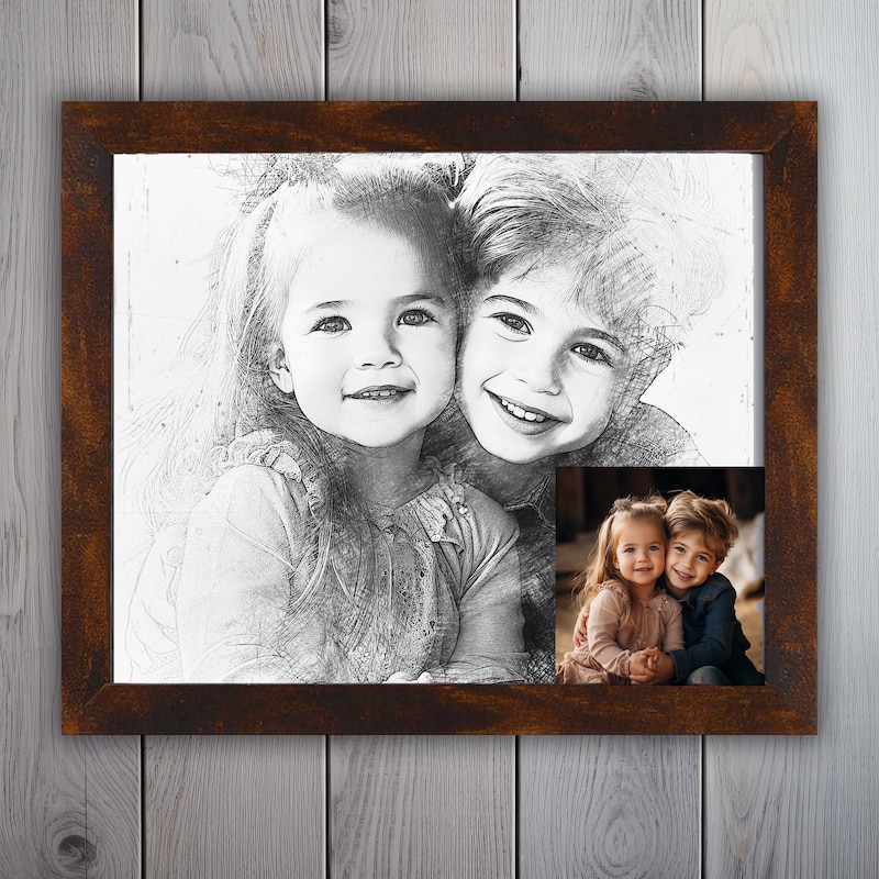 Photo Drawing and Framing - Etsy