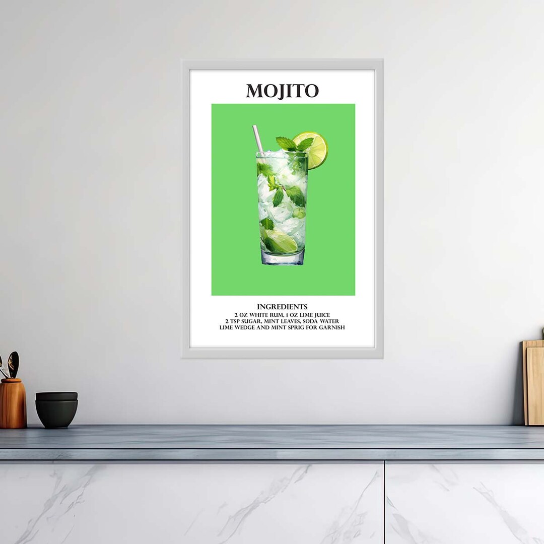 High Quality Gloss Cocktail Posters Mojito Bliss: Minty Fresh Delight ...