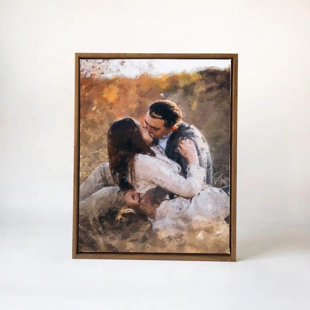 Custom Oil Painting on Canvas With Floating Frame – Personalized Photo ...