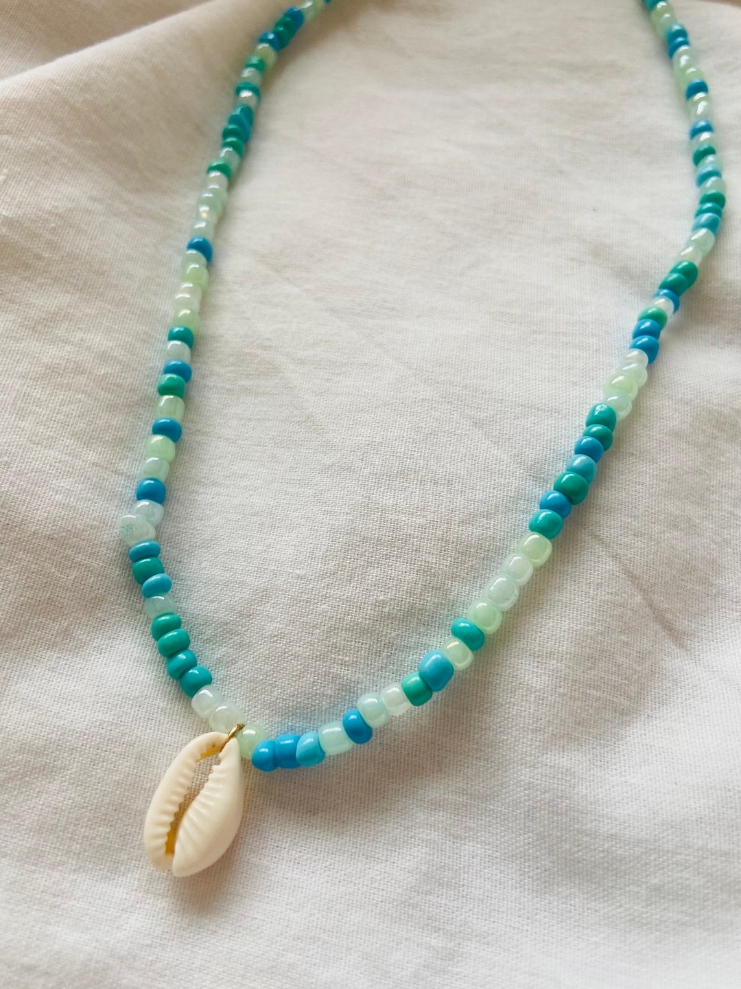 Ocean Wave Seed Bead Necklace - Etsy