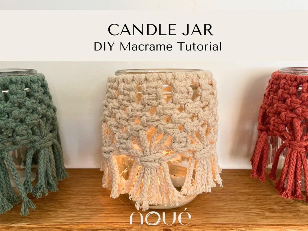 DIY Macrame Candle Jar PATTERN - Step by Step TUTORIAL Download - Etsy