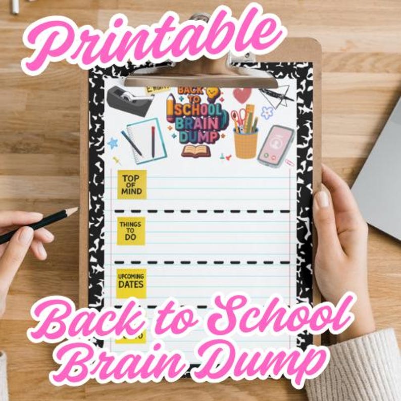 Back-to-school Brain Dump Printable | Easy Organization for Parents ...