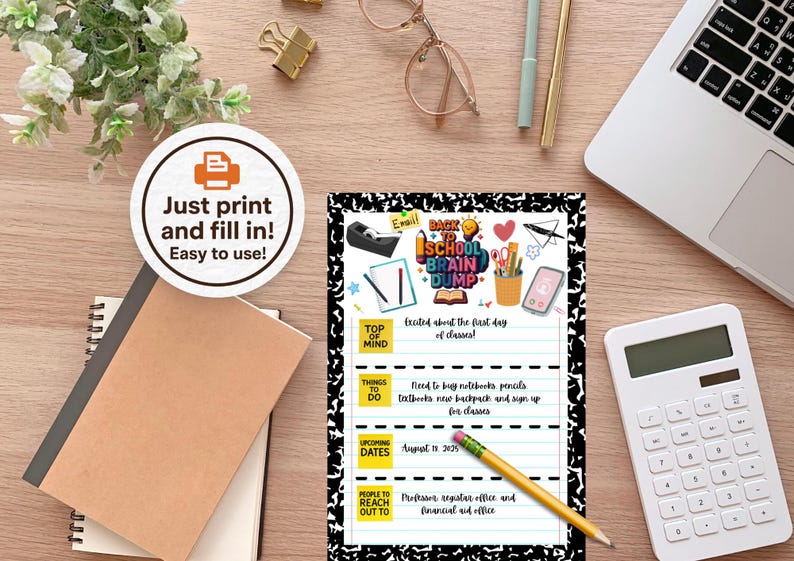 Back-to-school Brain Dump Printable | Easy Organization for Parents ...