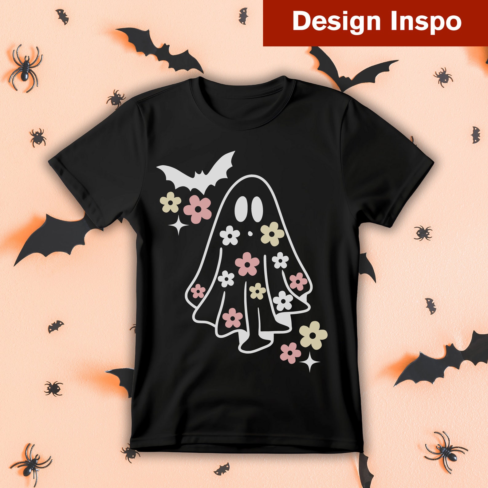 Flower Ghost SVG PNG, Floral Ghost SVG, Ghost Svg, Bat Svg, Cute Ghost ...