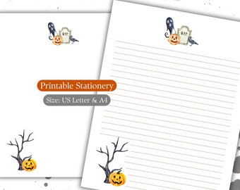 Witch Potions Stationery, Printable Stationery, Graveyard, A4, US ...