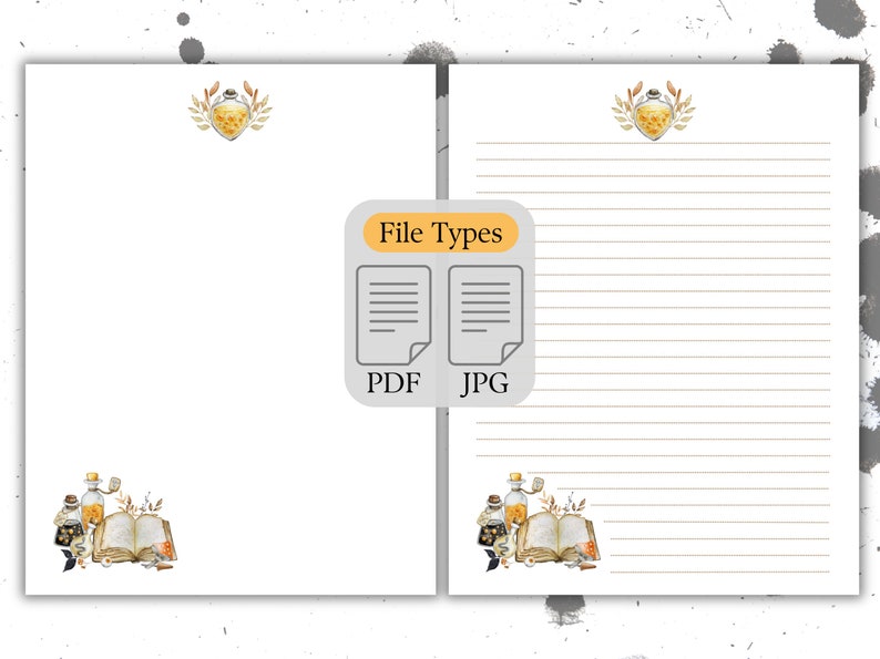 Witch Potions Stationery, Printable Stationery, Graveyard, A4, US ...