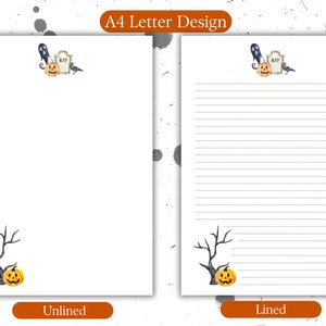 Halloween Stationery, Printable Stationery, Graveyard, A4, US Letter 8 ...