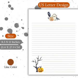 Halloween Stationery, Printable Stationery, Graveyard, A4, US Letter 8 ...