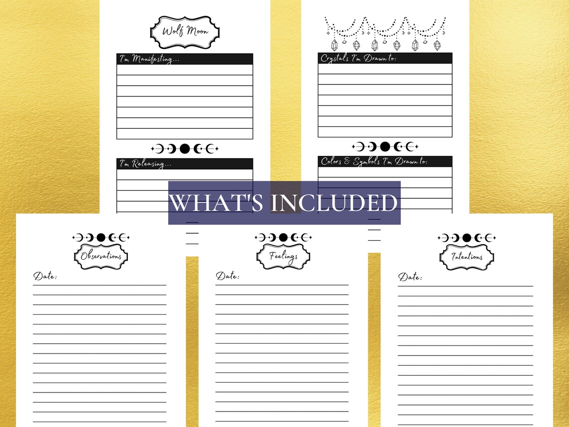 Moon Planner Printable, Full Moon, Printable Journal, Phase Planner ...