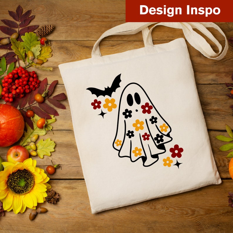 Flower Ghost SVG PNG, Floral Ghost SVG, Ghost Svg, Bat Svg, Cute Ghost ...
