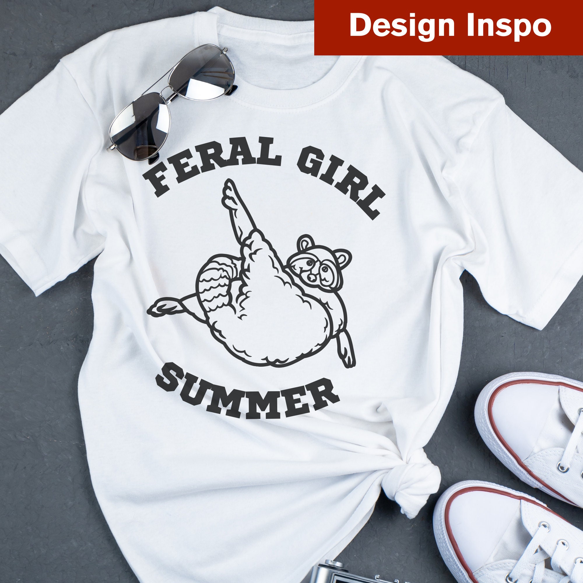 Feral Girl Summer Bundle, Feral Mama SVG, PNG, Raccoon, Feisty, Snarky ...