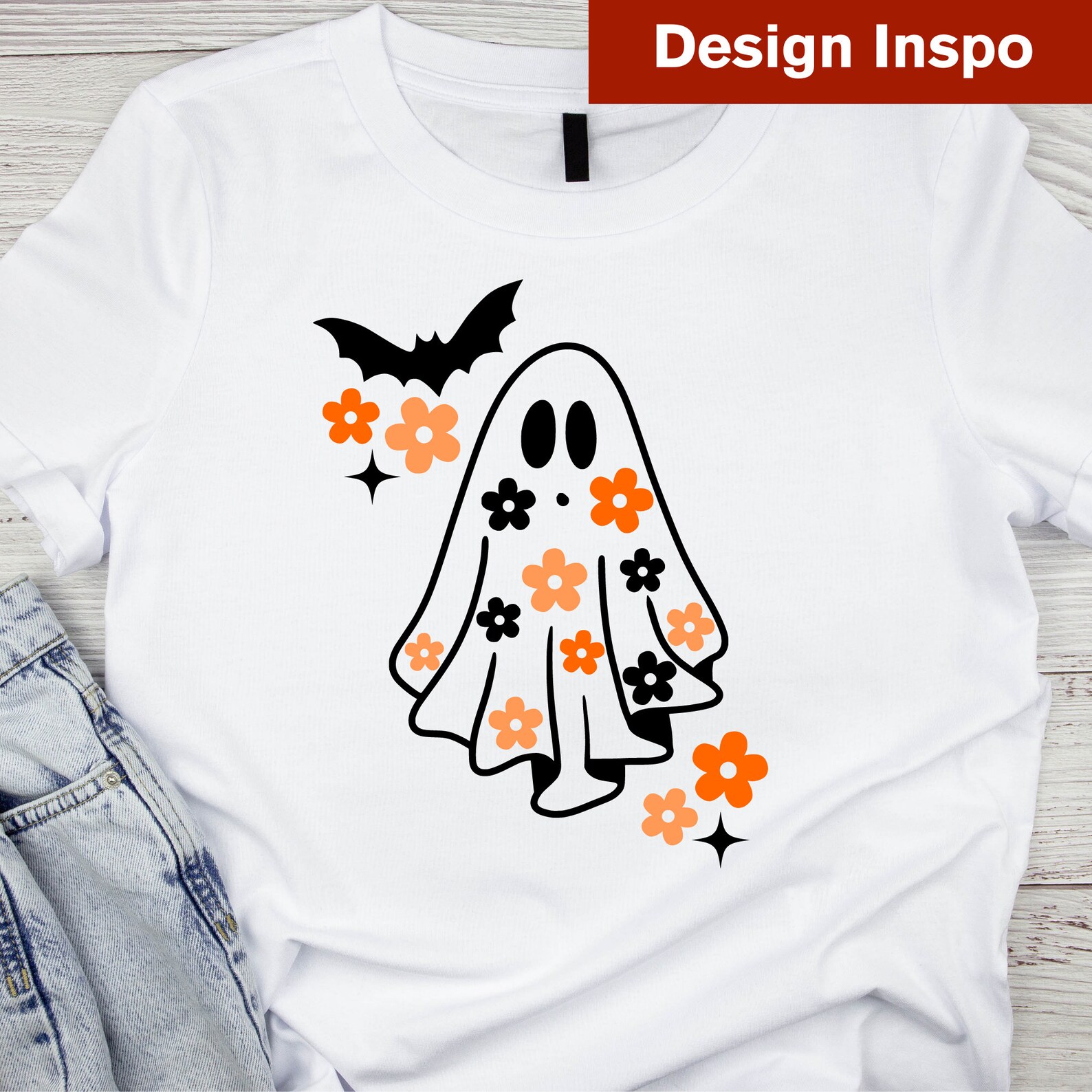 Flower Ghost SVG PNG, Floral Ghost SVG, Ghost Svg, Bat Svg, Cute Ghost ...
