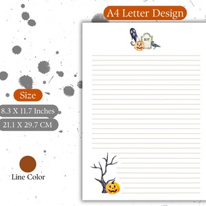 Halloween Stationery, Printable Stationery, Graveyard, A4, US Letter 8 ...