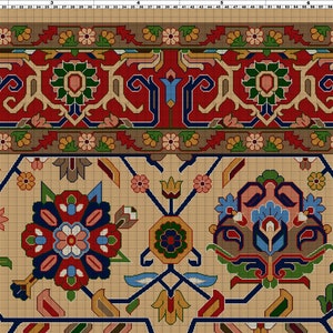 Floral Carpet Map Pattern, 2x3 Meter Rug (digital Download) - Etsy