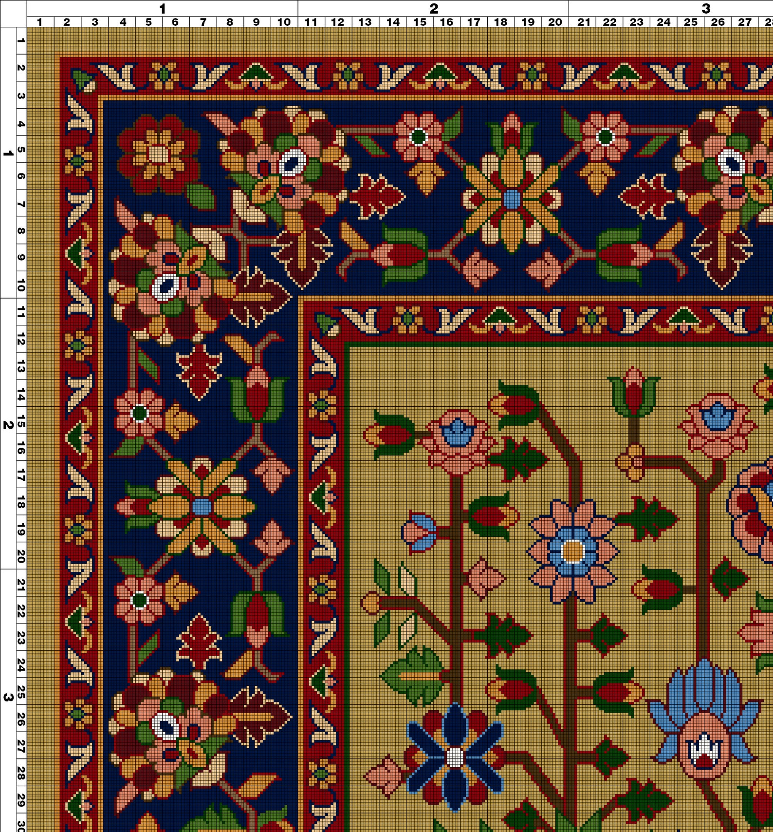 Floral Tree Rug Design, Printable Carpet Map (digital Download) - Etsy
