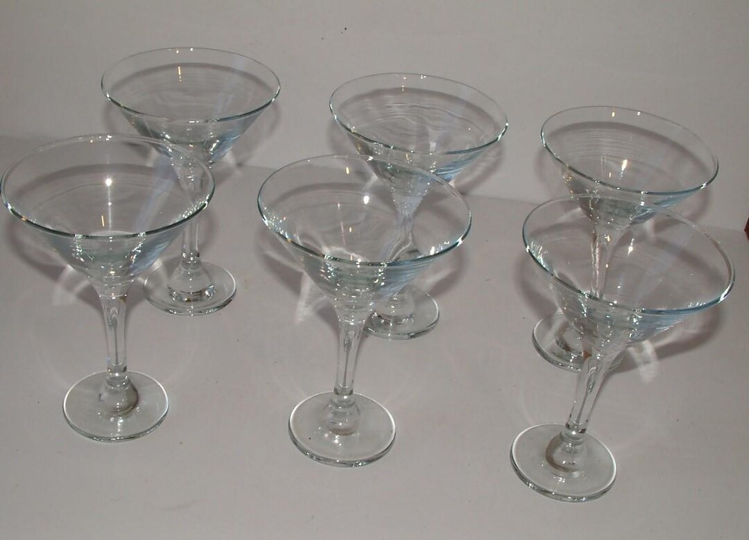 Set 6 Vintage Antique Lead Crystal Martini Glasses - Etsy