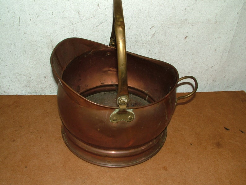 Vintage Copper Brass Coal Logs Scuttle Bucket - Etsy