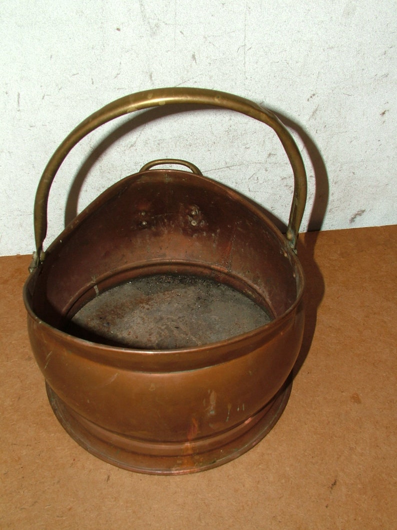 Vintage Copper Brass Coal Logs Scuttle Bucket - Etsy