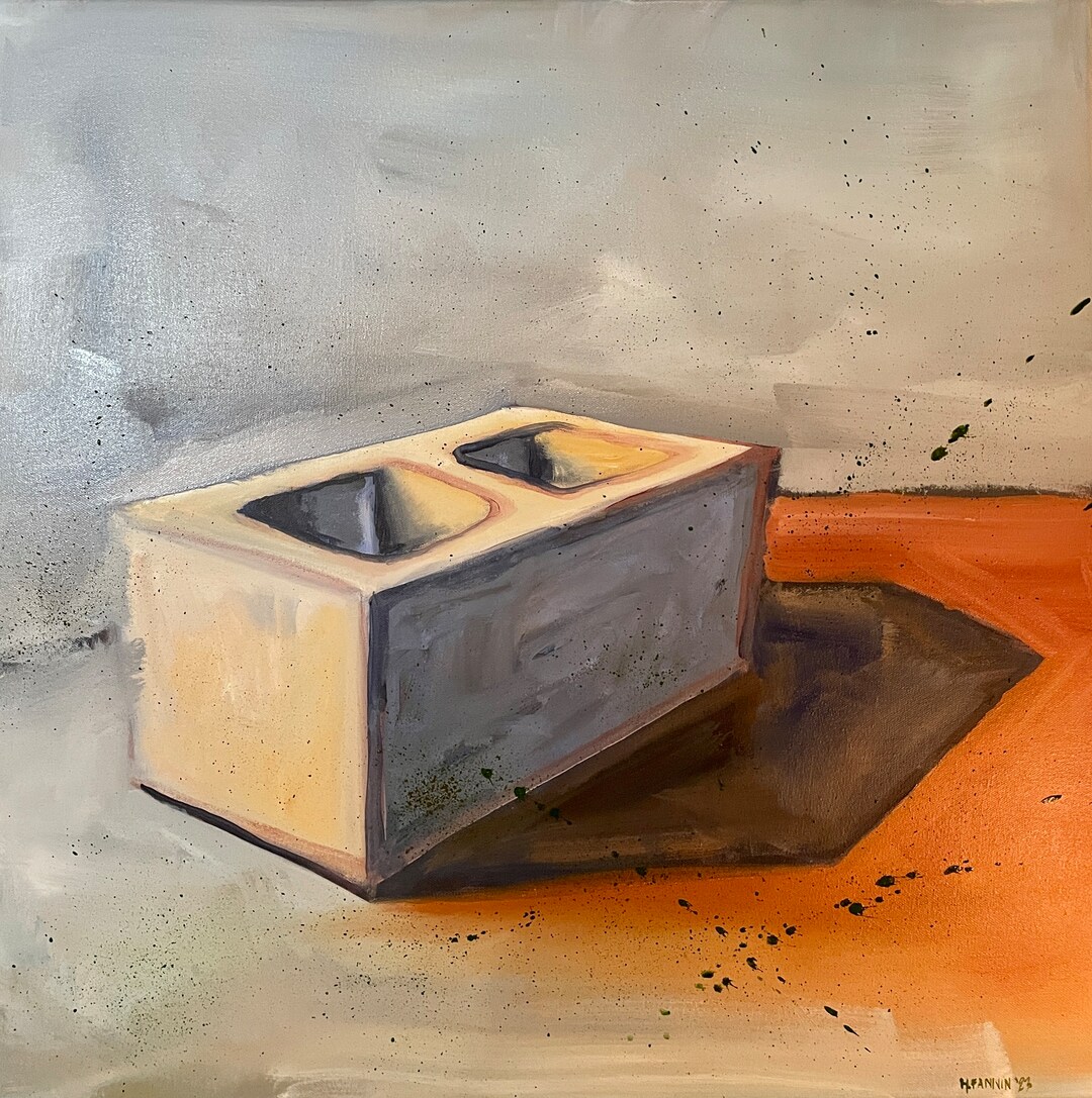 Cinder Block - Original Acrylic Painting - Etsy