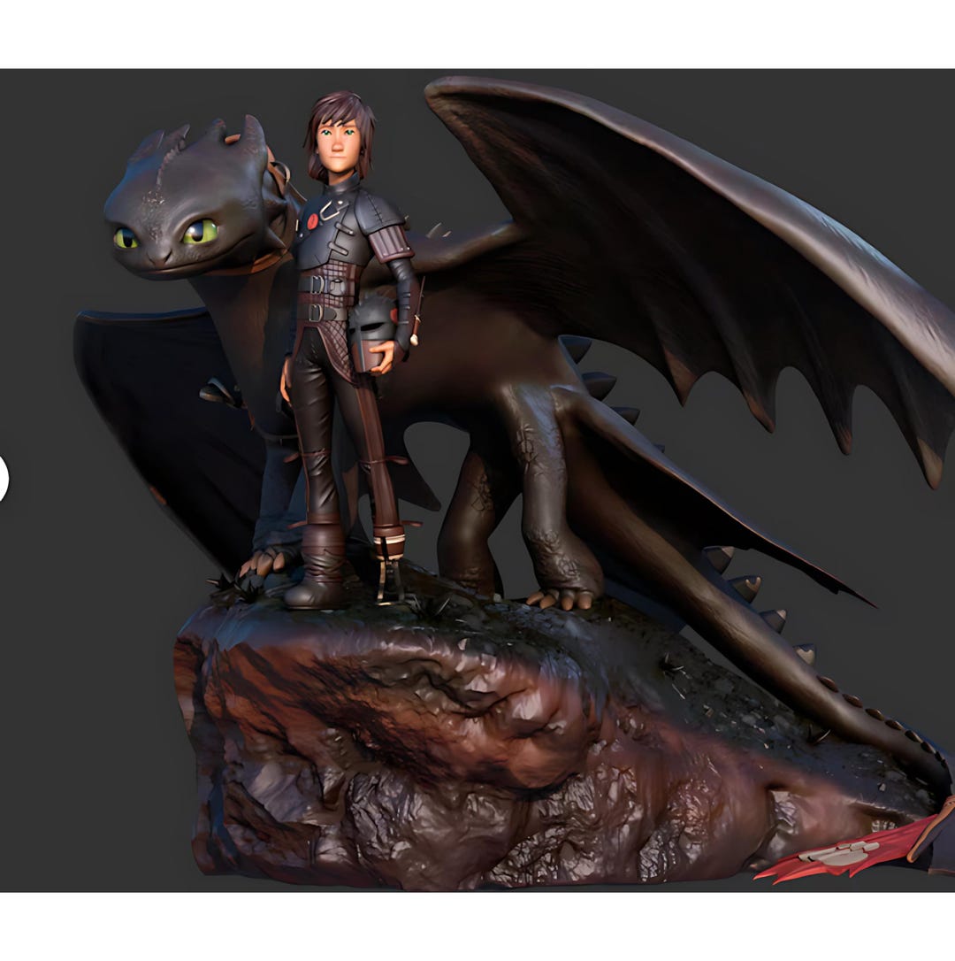 How to Train Your Dragon: Hiccup and Toothless 3D Figures" - Etsy