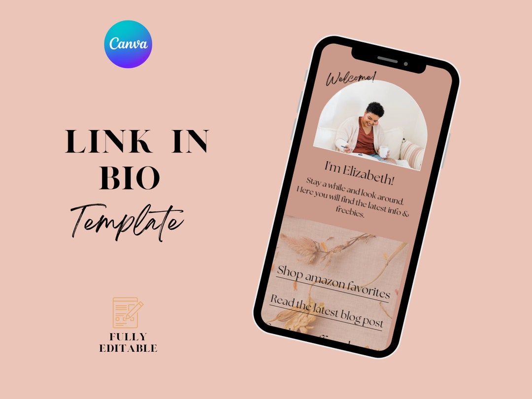 Link in Bio Template/ Linktree Template/ Canva Website Template ...