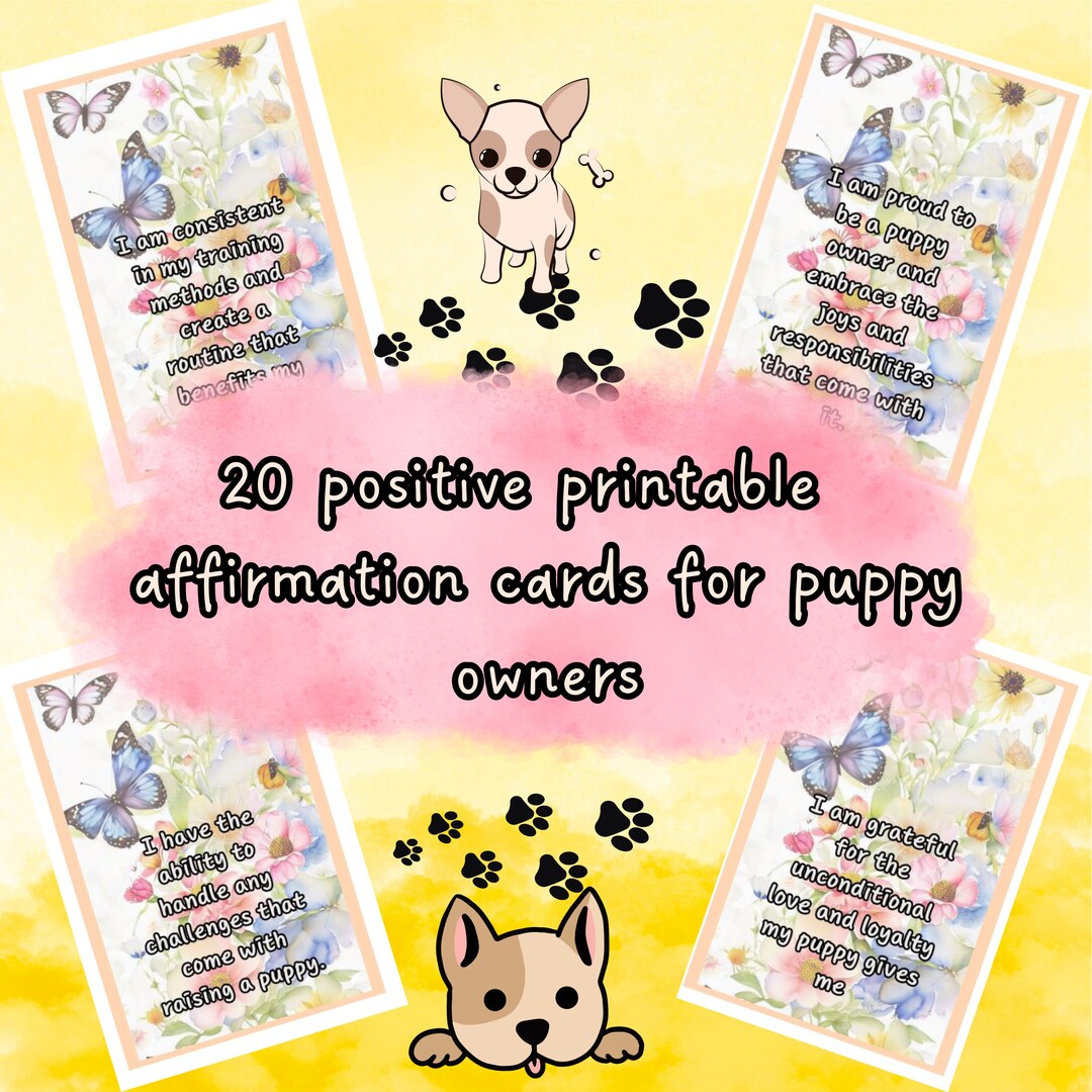 20 Puppy Love Positive Affirmation Cards for New Puppy Owners. - Etsy