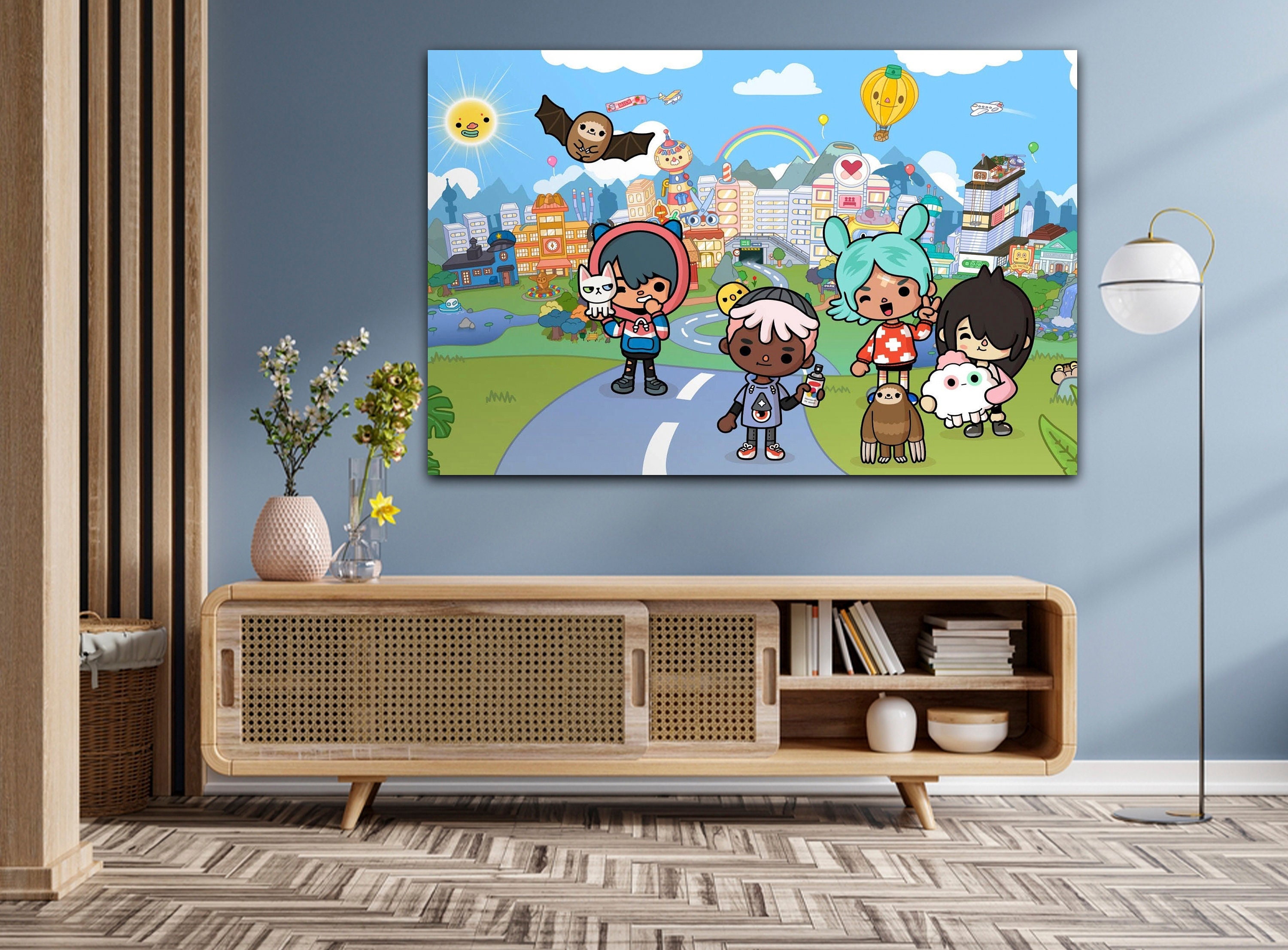 Toca Boca Wall Art, Toca Boca Characters on Canvas: Whimsical Art Print ...