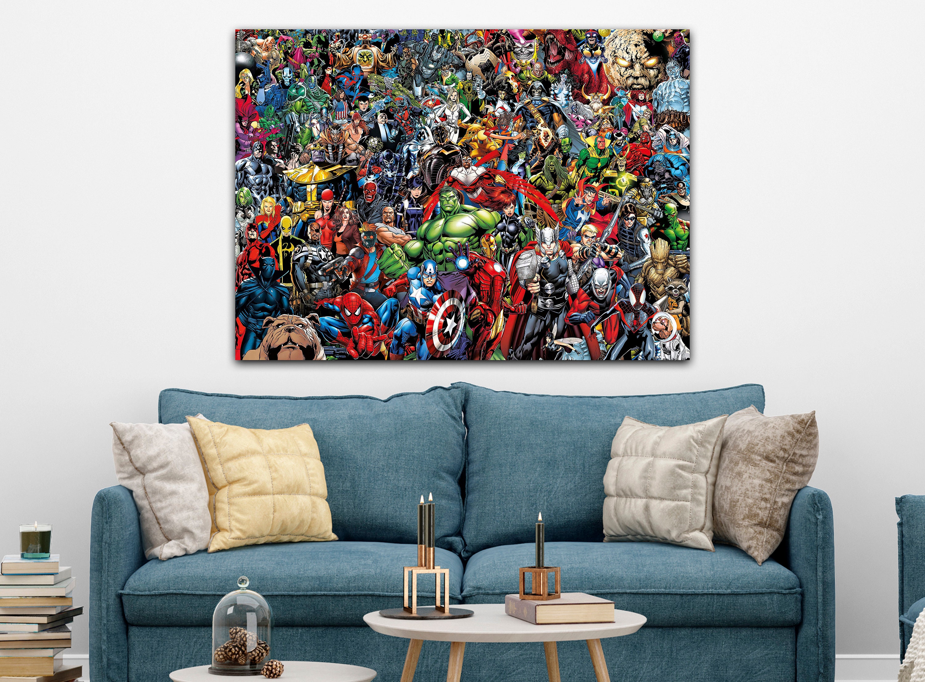 Avengers Wall Art, Iconic Canvas All Avengers Are Together, Iron Man ...