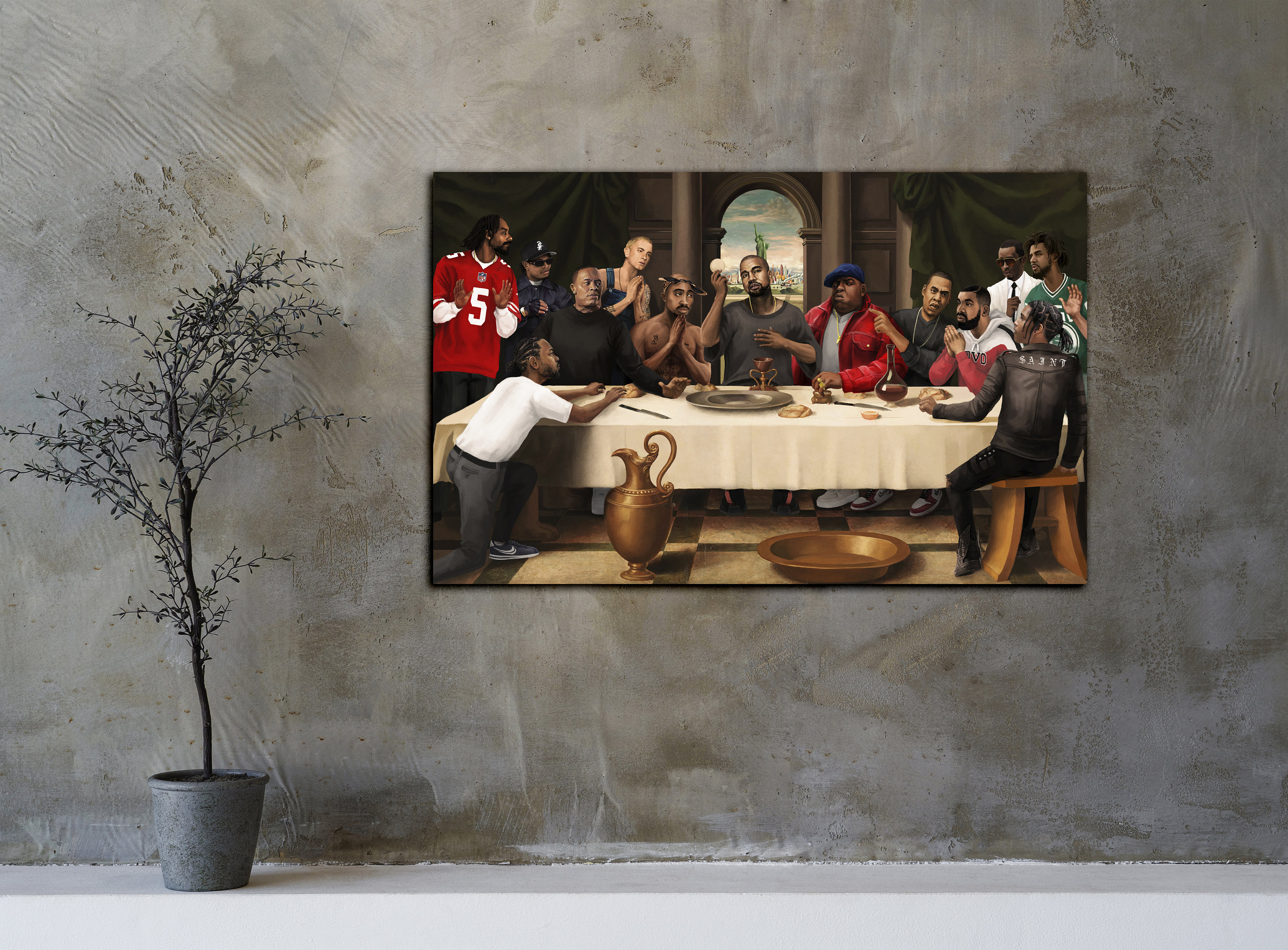 Rappers Last Supper Canvas Wall Art, Last Supper With Rappers, Rappers ...