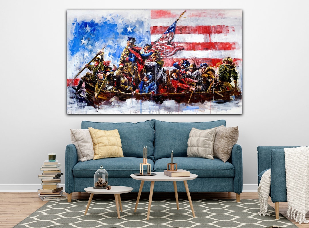 Washington Crossing the Delaware Wall Art, Illustration of Epic Moment ...
