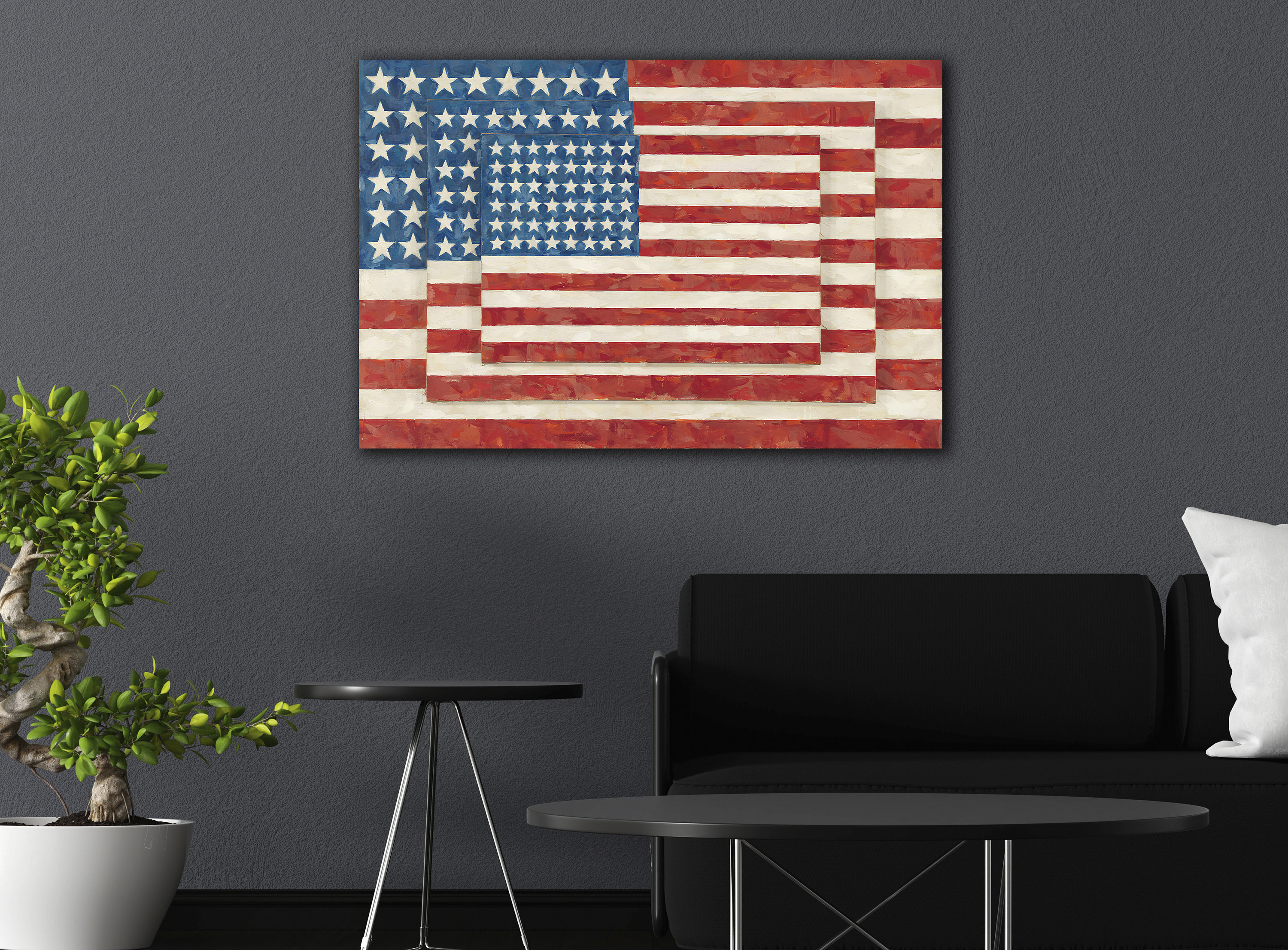 Three Flags Canvas Wall Art, Jasper Johns's Masterpiece Three Flags on ...