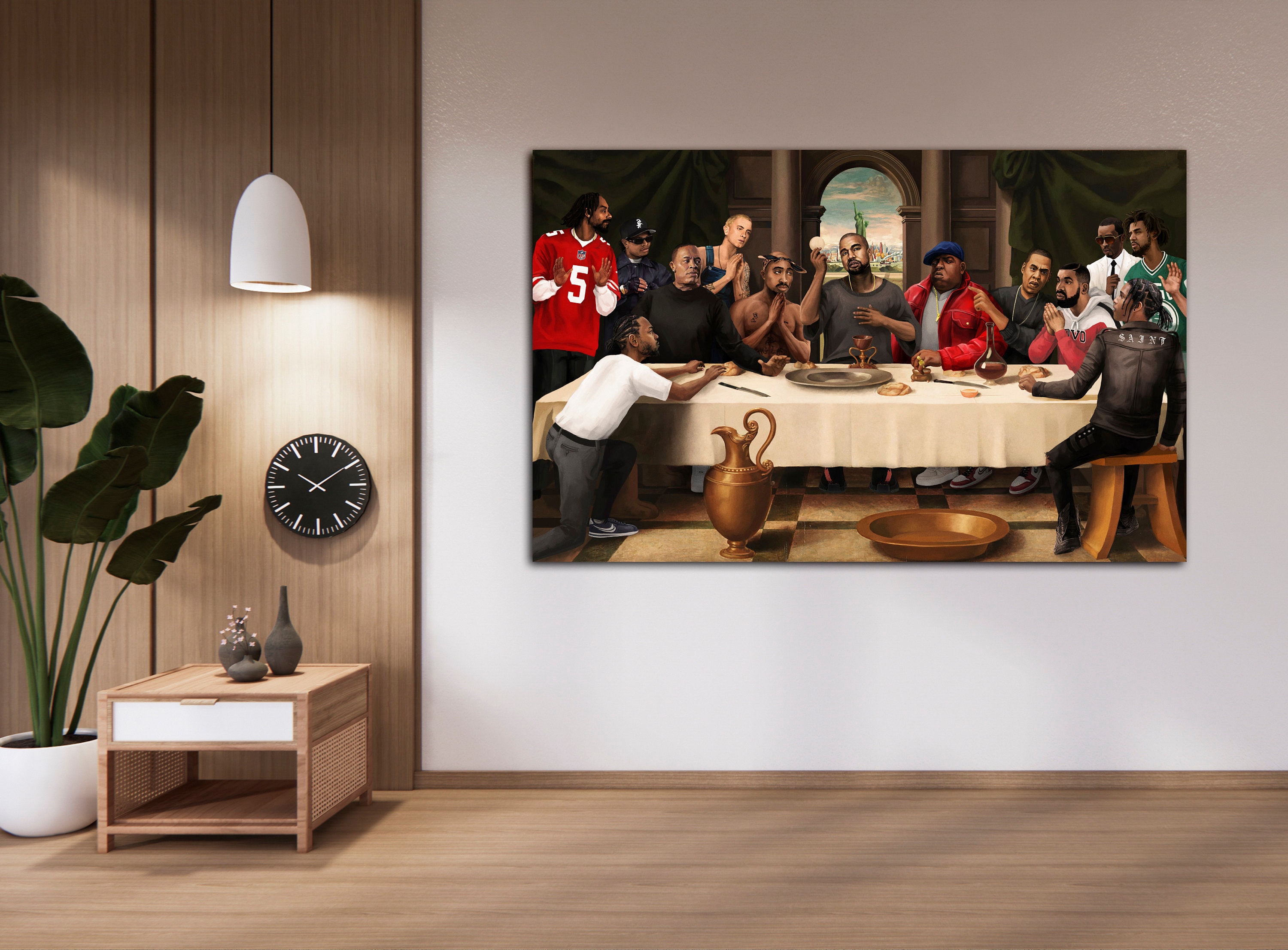 Rappers Last Supper Canvas Wall Art, Last Supper With Rappers, Rappers ...