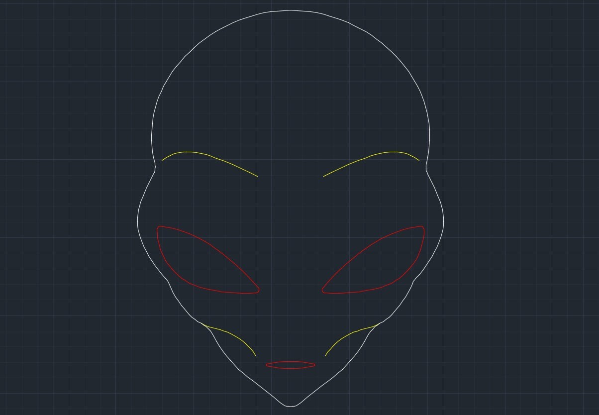 UFO, Alien Head, DXF File for Cnc Machine - Etsy