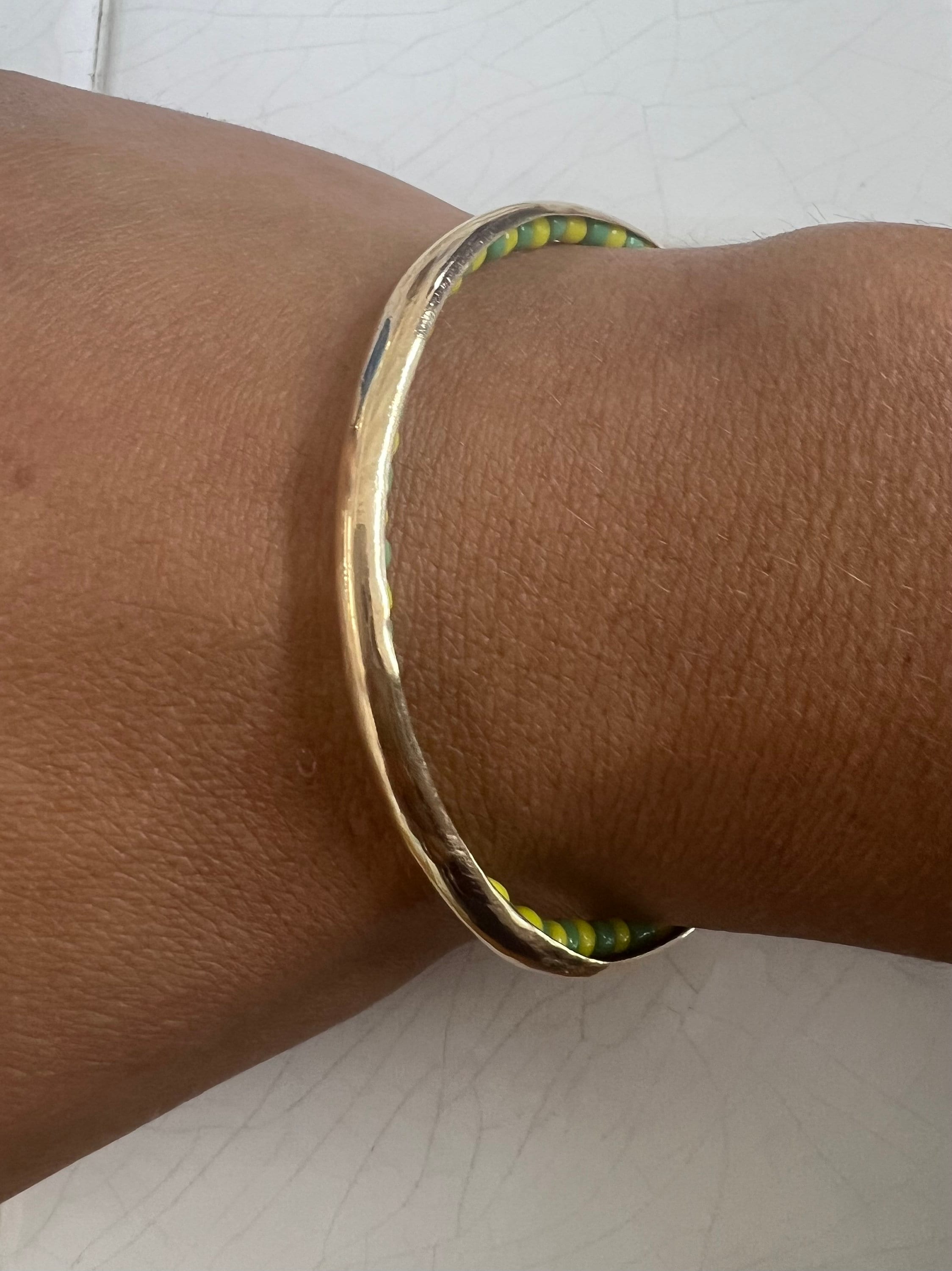 Real Gold Orula Bangle Bracelet,10k or 14k Gold Handmade Orula Bracelet ...