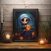 Cute Skeleton Printable Art, Skeleton With a Pumpkin, Halloween Wall ...