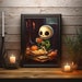 Cute Skeleton Printable Art, Skeleton Drinking Coffee, Halloween Wall ...