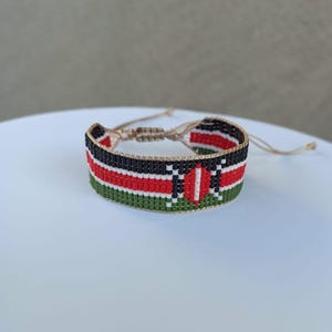 Miyuki Beaded Kenya Flag Bracelet: Braided Friendship Jewelry - Etsy