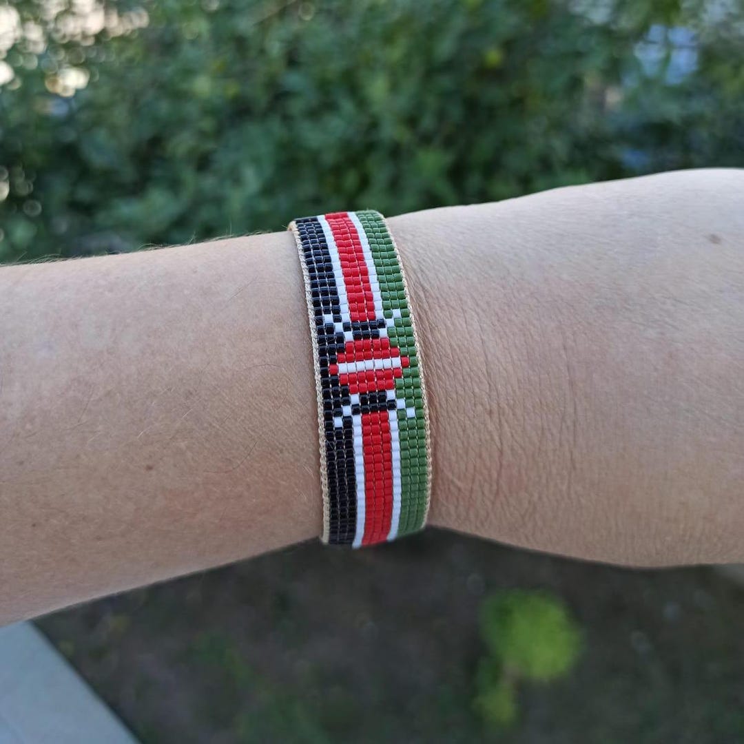 KENYA Flag Bracelet. Miyuki Bead Braided Bracelet. Friendship Bracelet ...